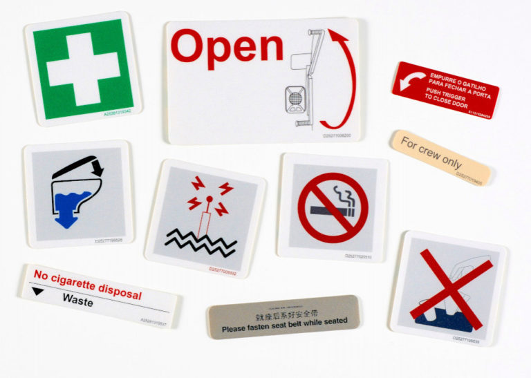 Aircraft technical markings and on board ad